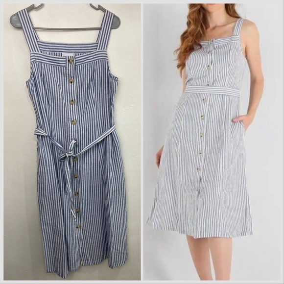 Liz Claiborne | Dresses | Liz Claiborne Linen Blend Midi Dress M | Poshmark
